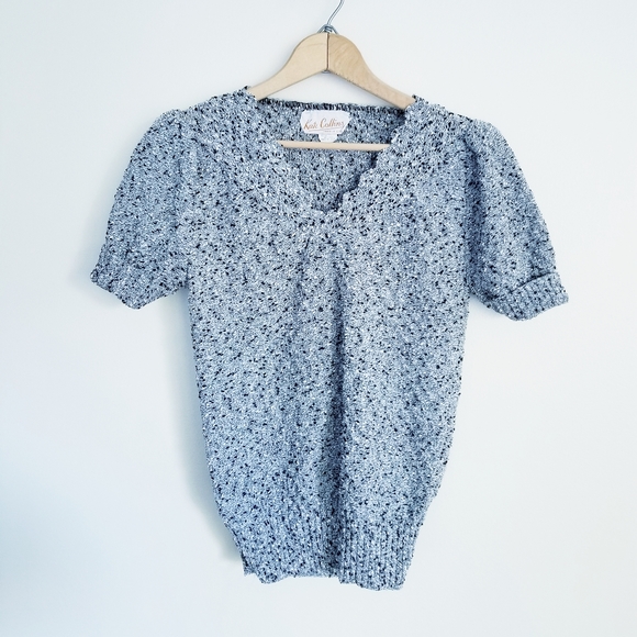 kate collins | Sweaters | Vintage 98s Knit Short Sleeve Sweater Top ...